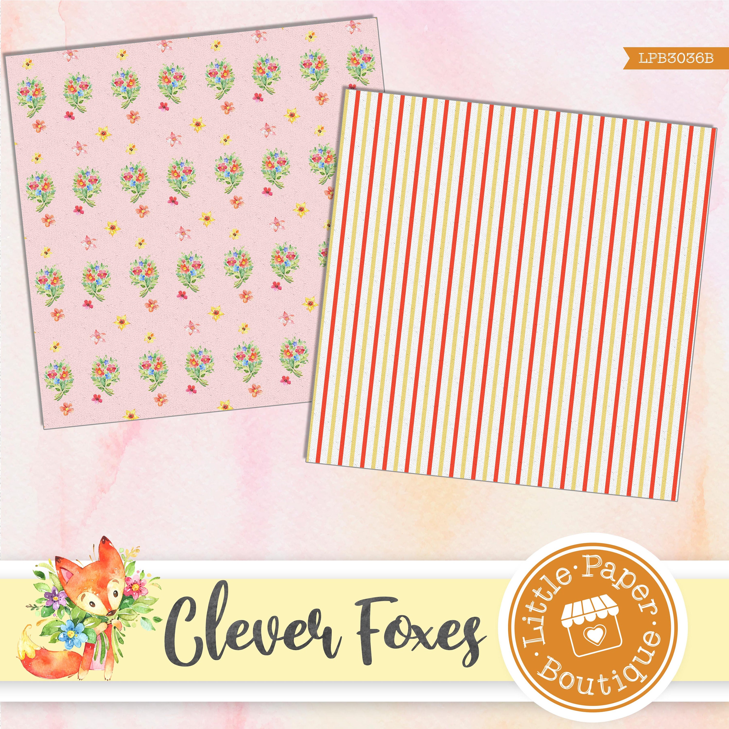 Nursery Digital Paper Pack Baby Fox Digital Papers Baby - Etsy