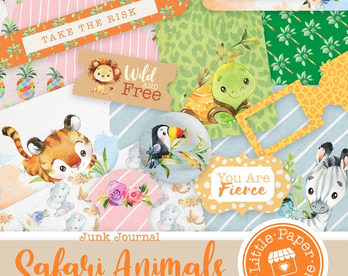 Printable Safari Phrases 36 Piece Set 1, Word Embellishments for Junk ...