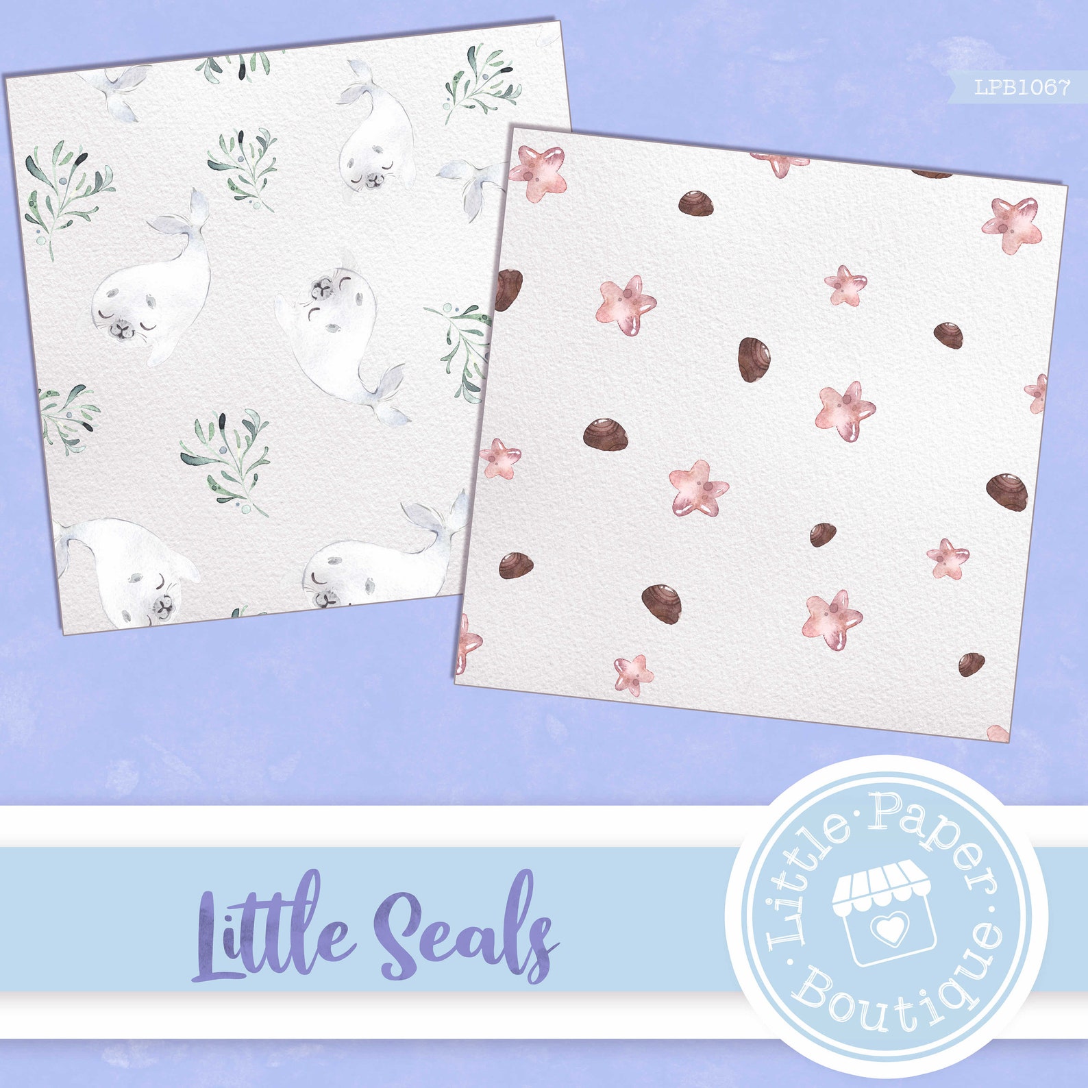 Seal Digital Paper Seal Pattern Ocean Pattern Seal Pattern - Etsy