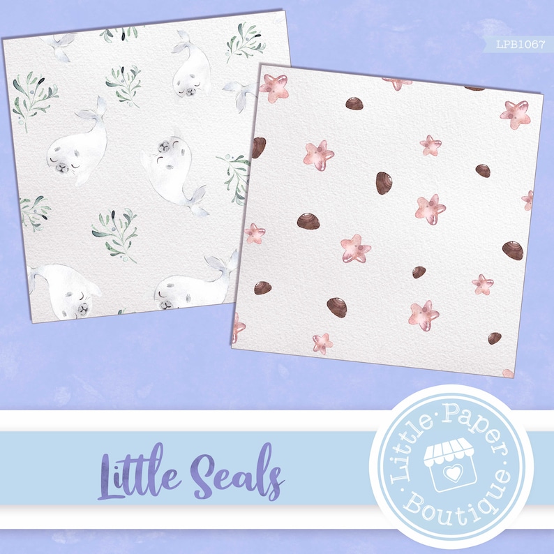 Seal Digital Paper, Seal Pattern, Ocean Pattern, Seal Pattern, Digital ...