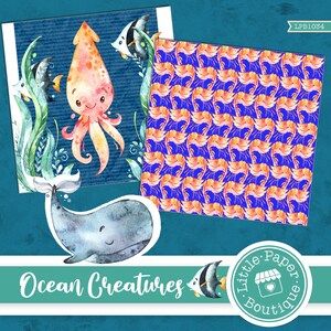 Sea Animals Digital Paper Set,under the Sea Digital Paper Set,ocean ...