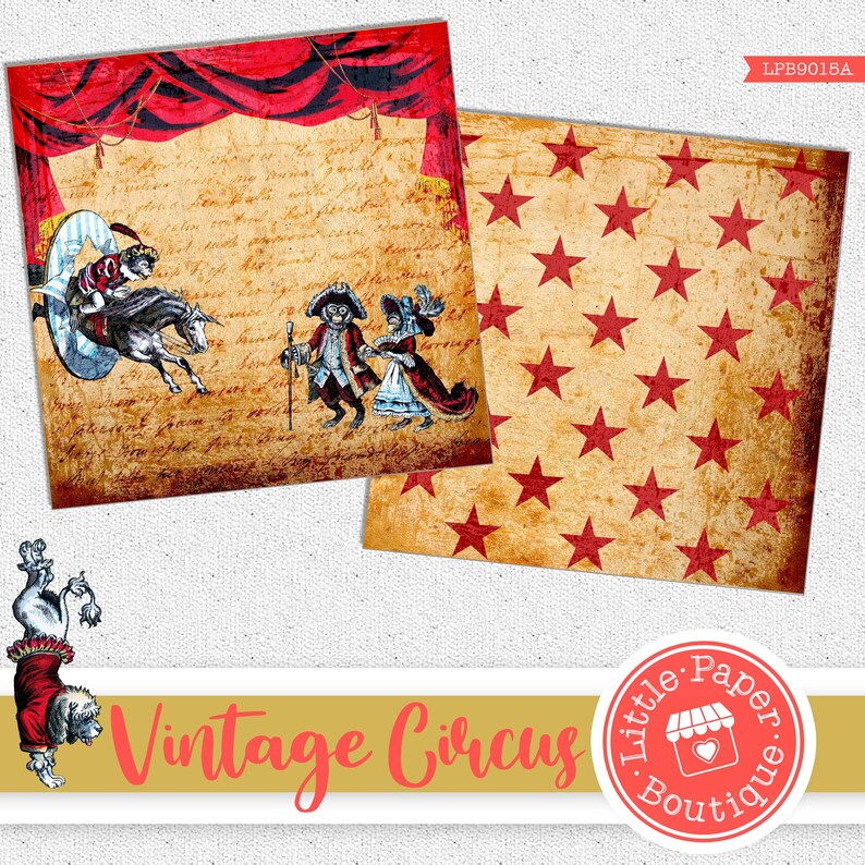 Vintage Circus Paper Pack Circus Digital Paper Circus - Etsy