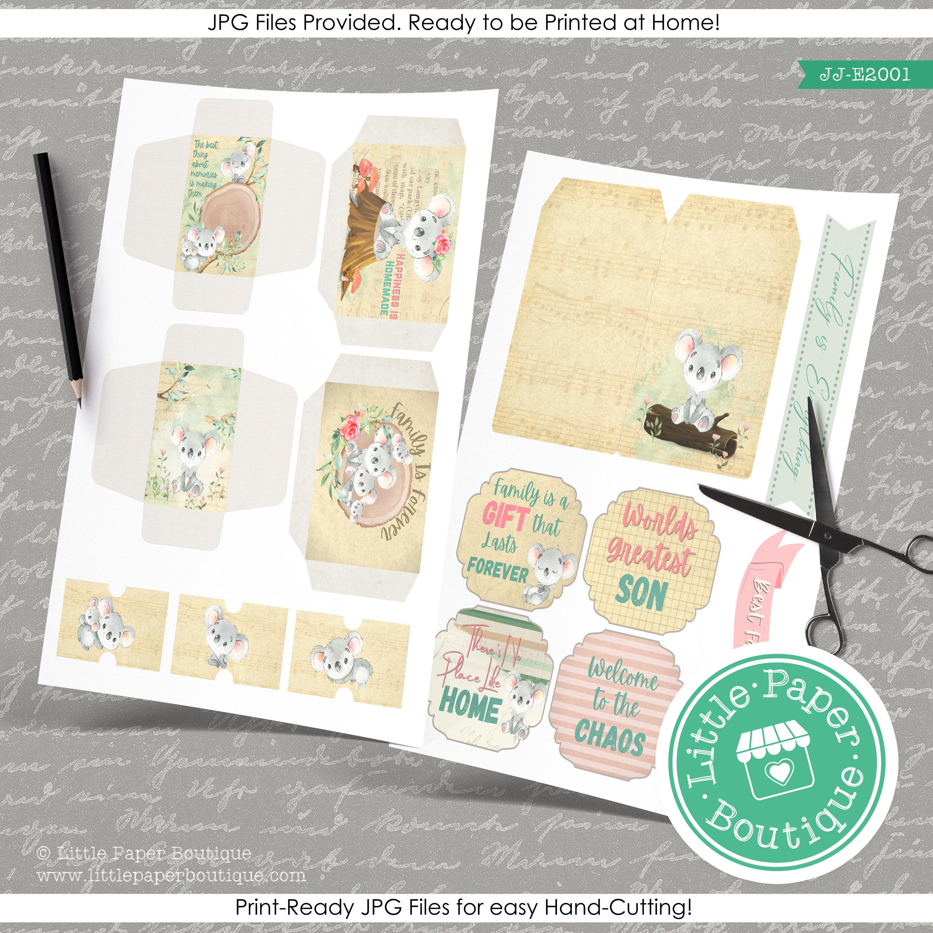 Koala Family Digital Junk Journal Kit FULL KIT Australian | Etsy