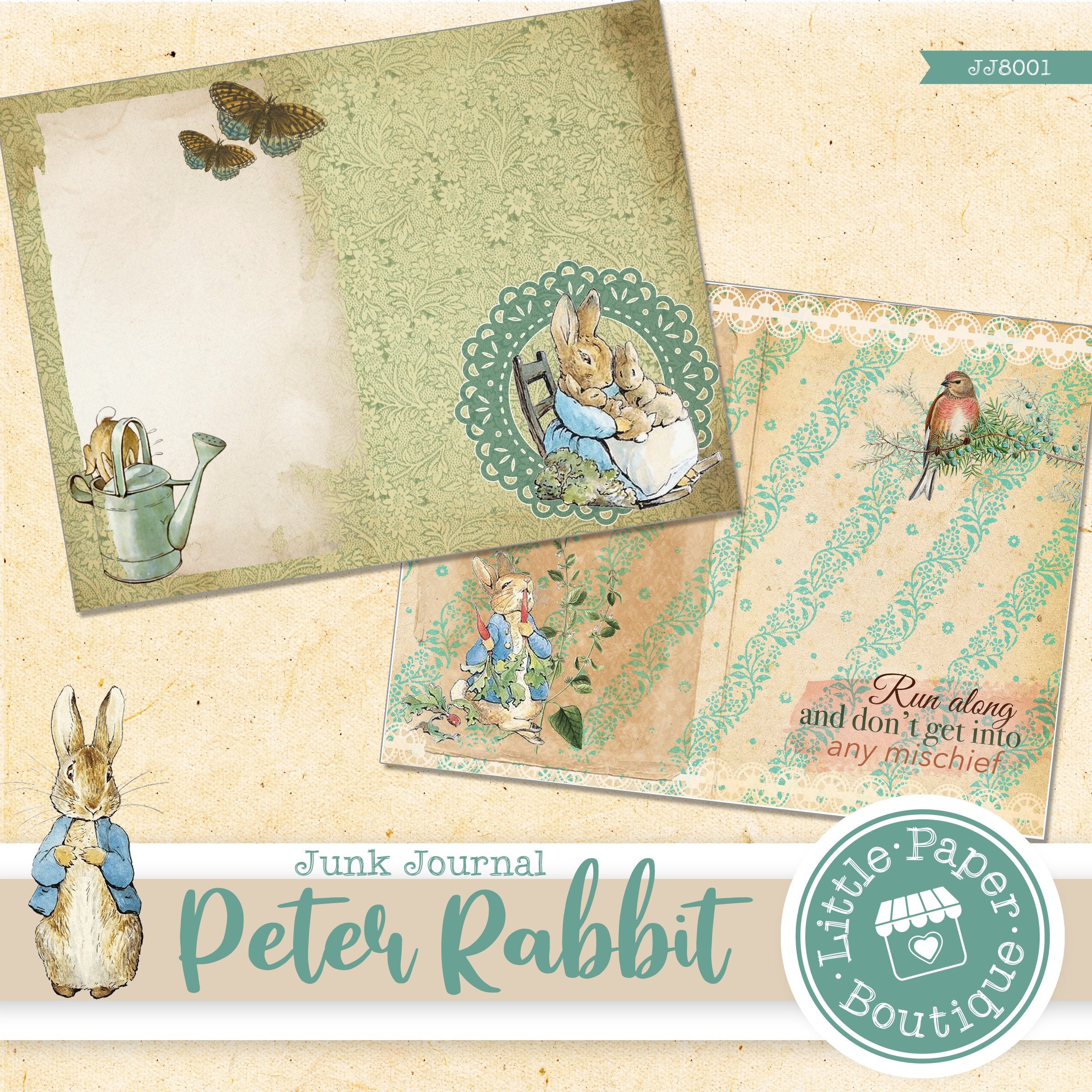 Peter Rabbit by Beatrix Potter Digital Junk Journal Clipart - Etsy ...