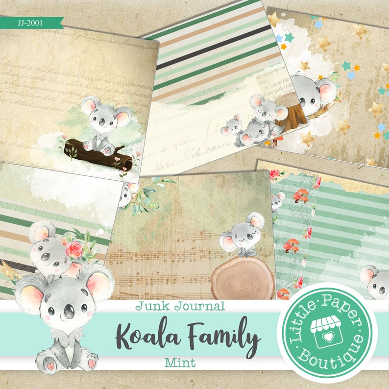 Koala Family Digital Junk Journal Kit FULL KIT Australian | Etsy
