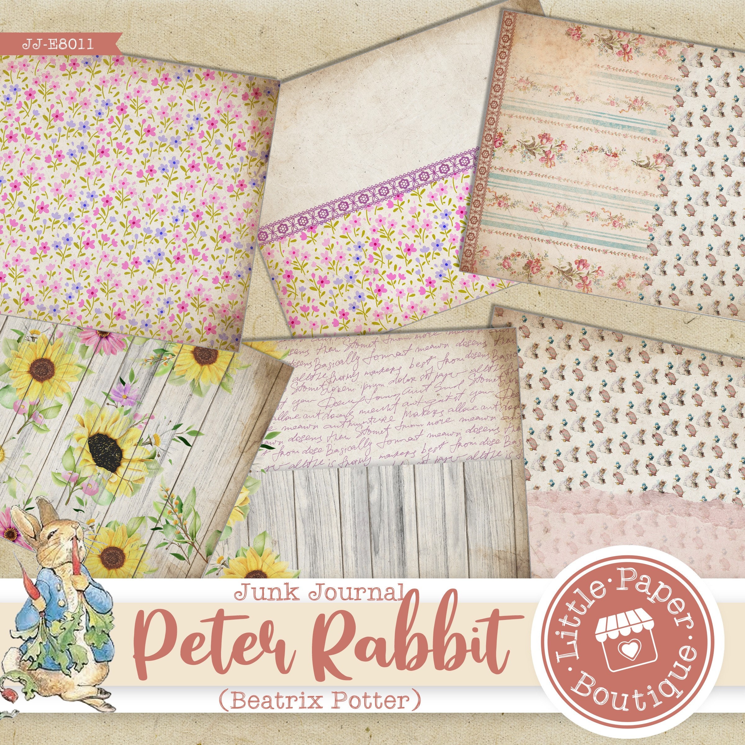 Peter Rabbit by Beatrix Potter Digital Junk Journal Kit FULL - Etsy