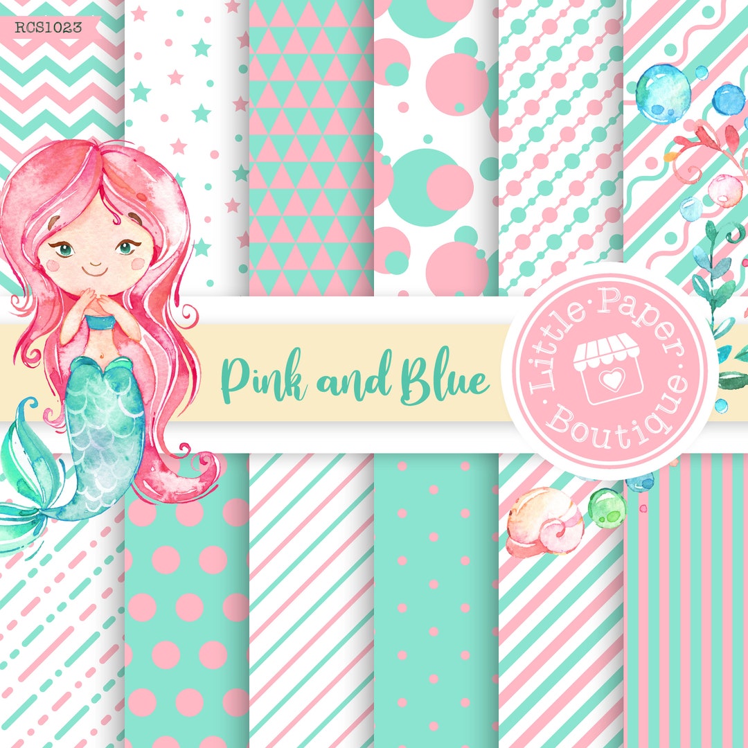 SEAMLESS A4 Letter Mermaid Digital Papers, Nautical Papers, Ocean ...