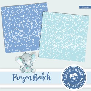 Luxury Frozen Digital Paper, Blue Bokeh Scrapbook Paper, Bokeh Blue ...
