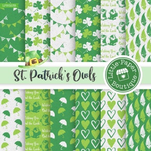St. Patrick's Day Digital Papers, Shamrock Digital Paper, Clover ...