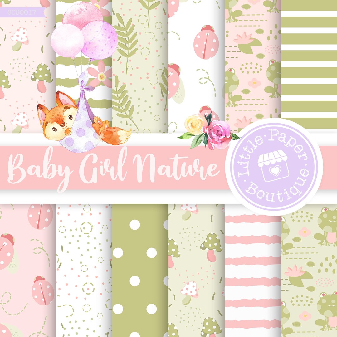 Baby Girl Digital Paper, SEAMLESS Cute Kids Digital Paper,digital Paper ...