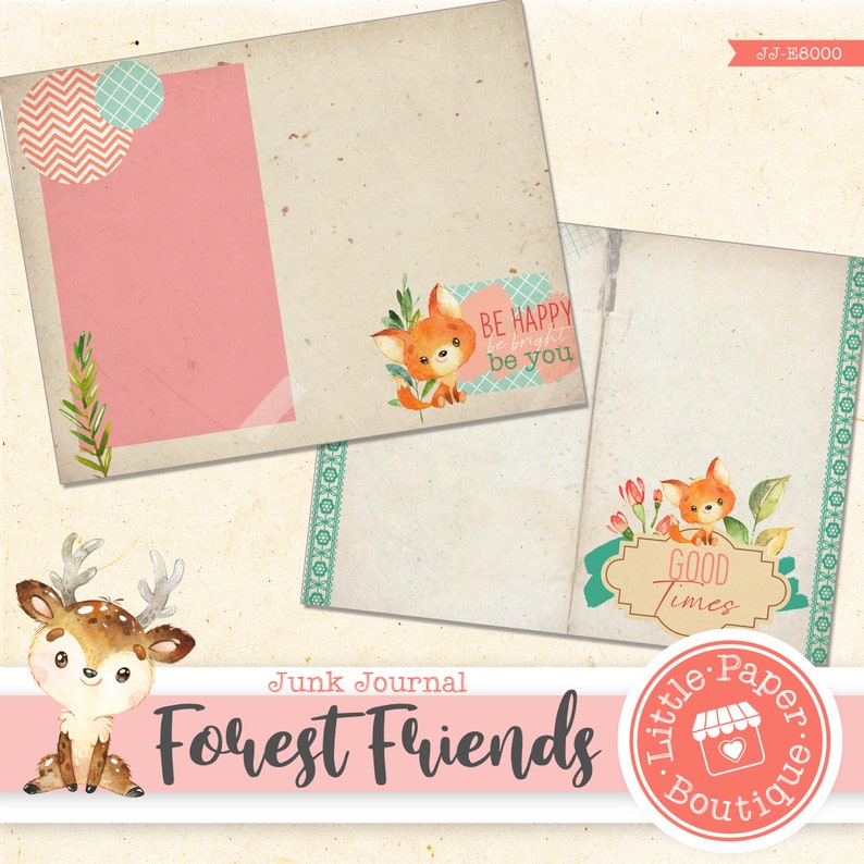 Forest Friends Woodlands Animals Digital Junk Journal Clipart - Etsy