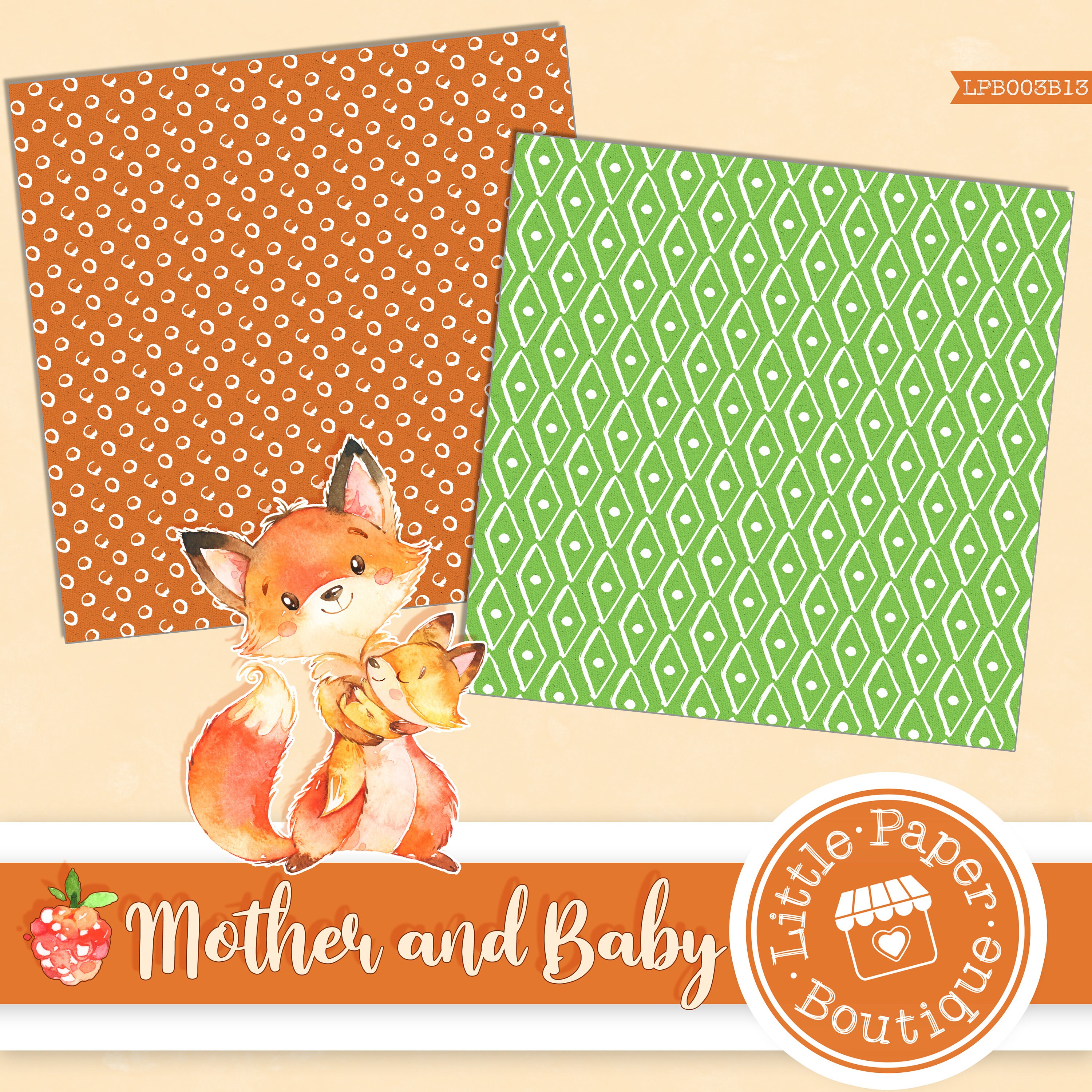 Fox Print Scrapbook Paper Fox Paper Fox Pattern Arctic | Etsy