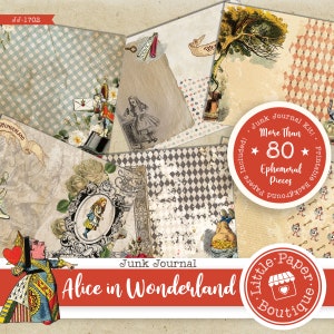 Alice in Wonderland (through the Looking Glass) Junk Journal Kit (FULL ...