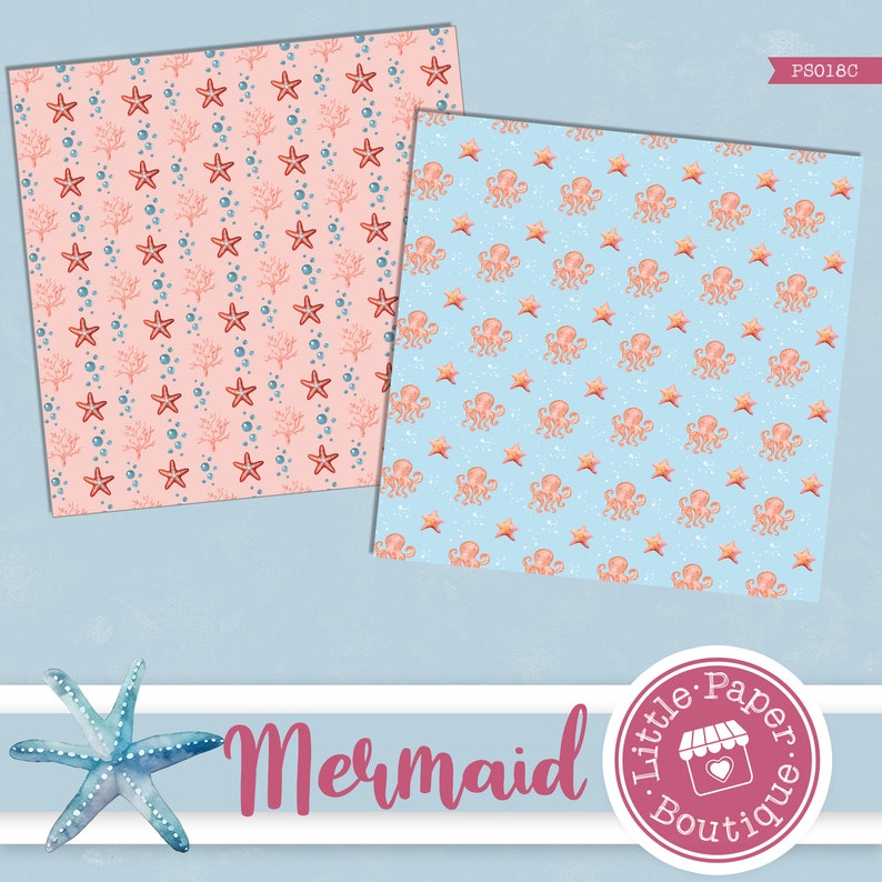 Golden Mermaid Digital Paper, Mermaid Patterns Pink and Turquoise ...