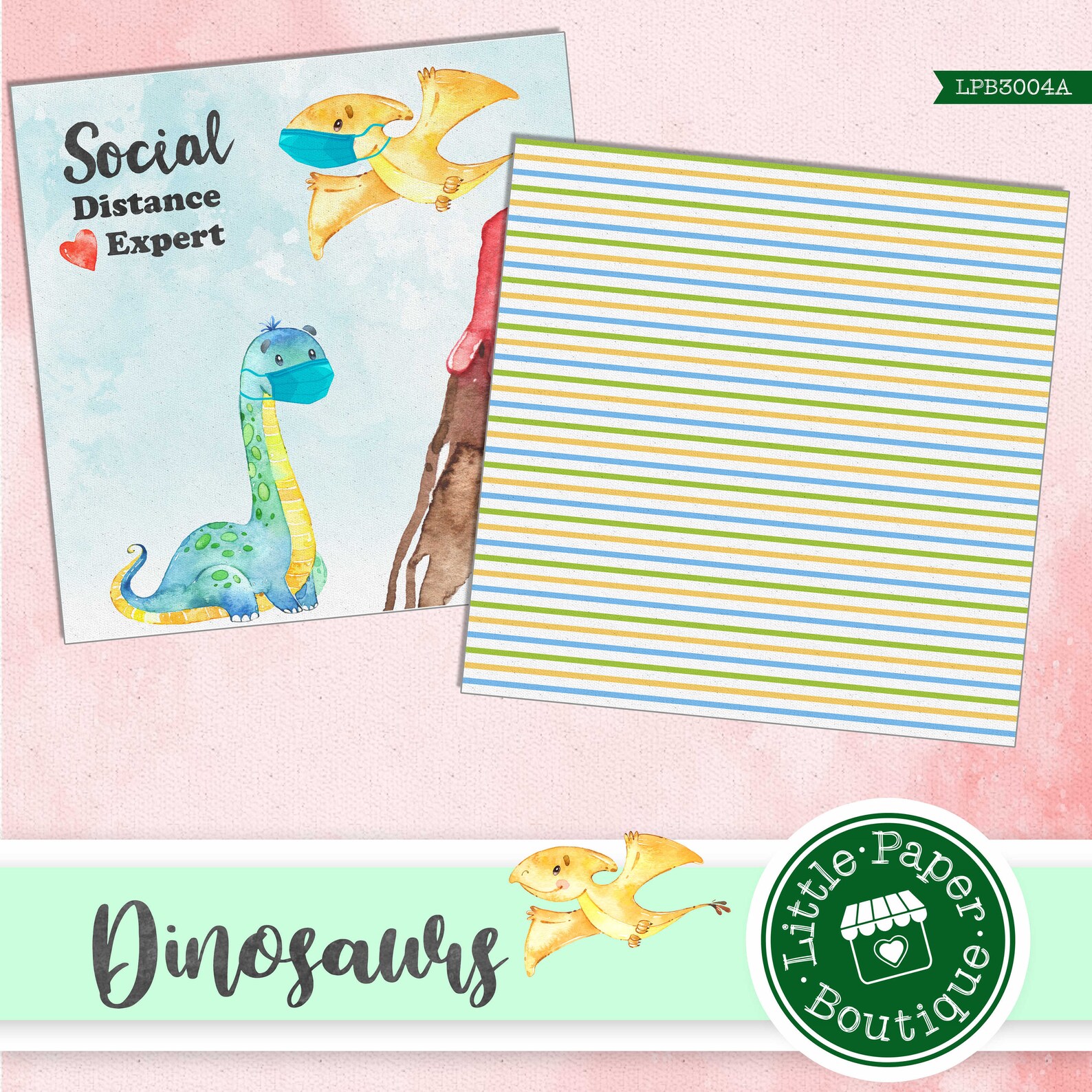 Quarantine Dinosaur Papers Stay Home Social Distancing Tags | Etsy