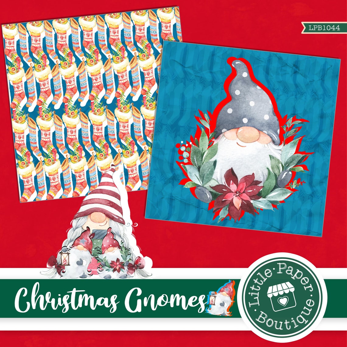 Christmas Gnomes Digital Paper Christmas Gnomes Papers - Etsy