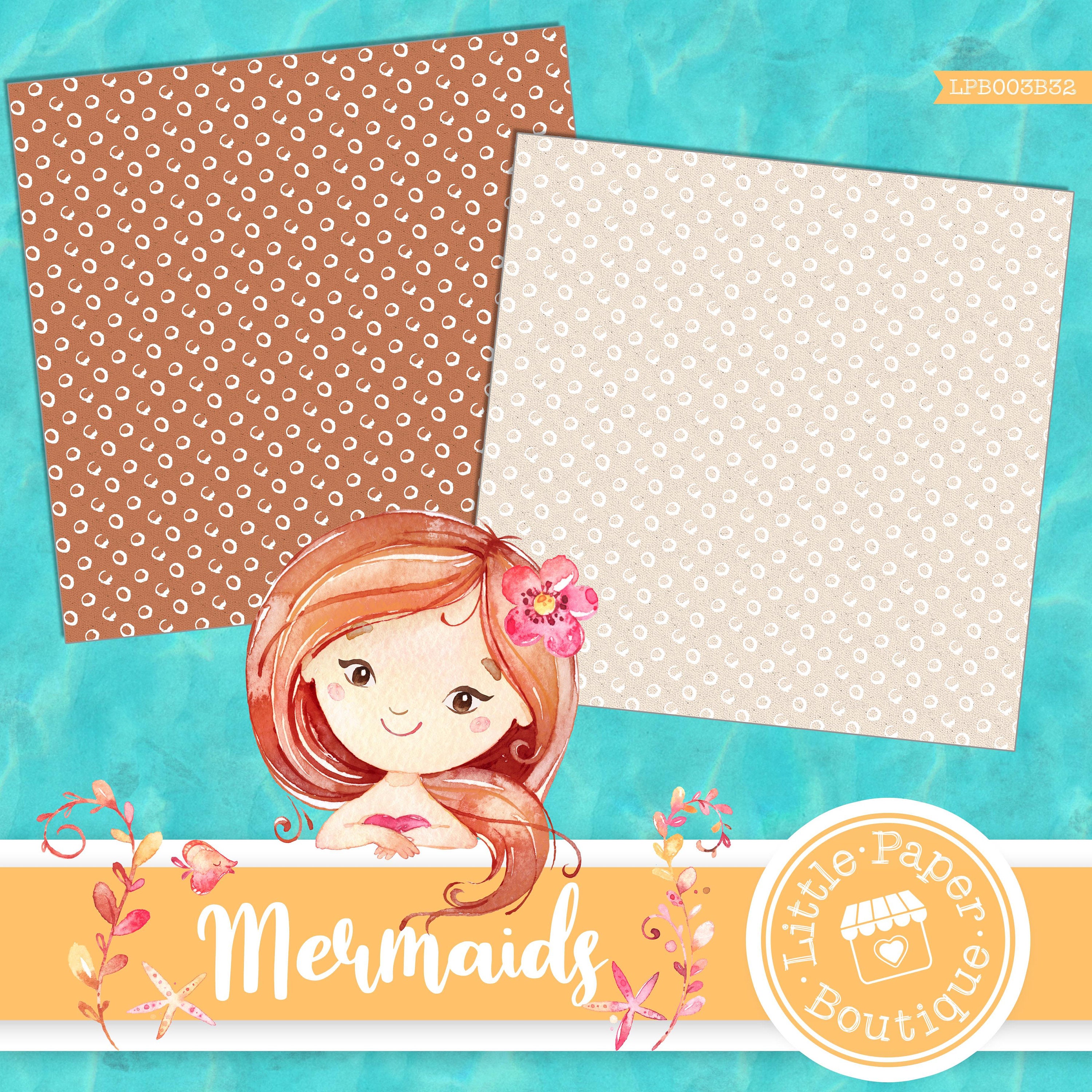 The Little Mermaid Digital Paper Princess Ariel Scrapbook - Etsy