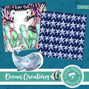 Sea Animals Digital Paper Set,under the Sea Digital Paper Set,ocean ...
