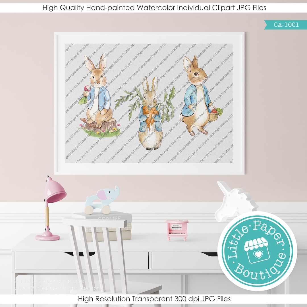 Hand Drawn Peter Rabbit Elements Clipart Set ,png Set , Reworked Peter ...