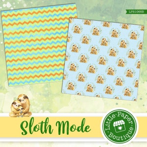 Sloths Digital Papers, Cute Sloths, Sloths Pattern, Summer Digital ...
