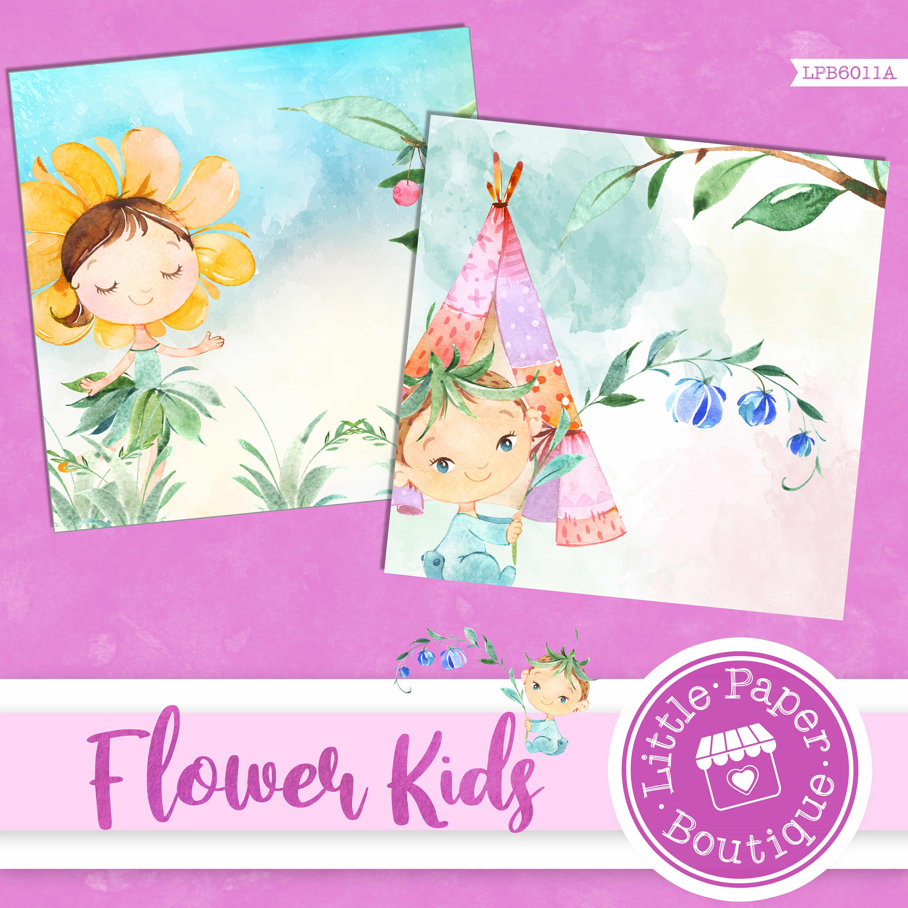 Flower Roses Girl Digital Paper Pack Spring Watercolor - Etsy