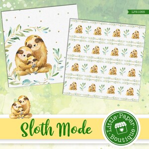 Sloths Digital Papers, Cute Sloths, Sloths Pattern, Summer Digital ...