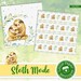 Sloths Digital Papers, Cute Sloths, Sloths Pattern, Summer Digital ...