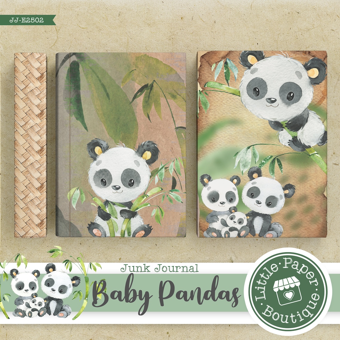 Cute Panda Family Junk Journal Kit FULL KIT Panda Bamboo - Etsy