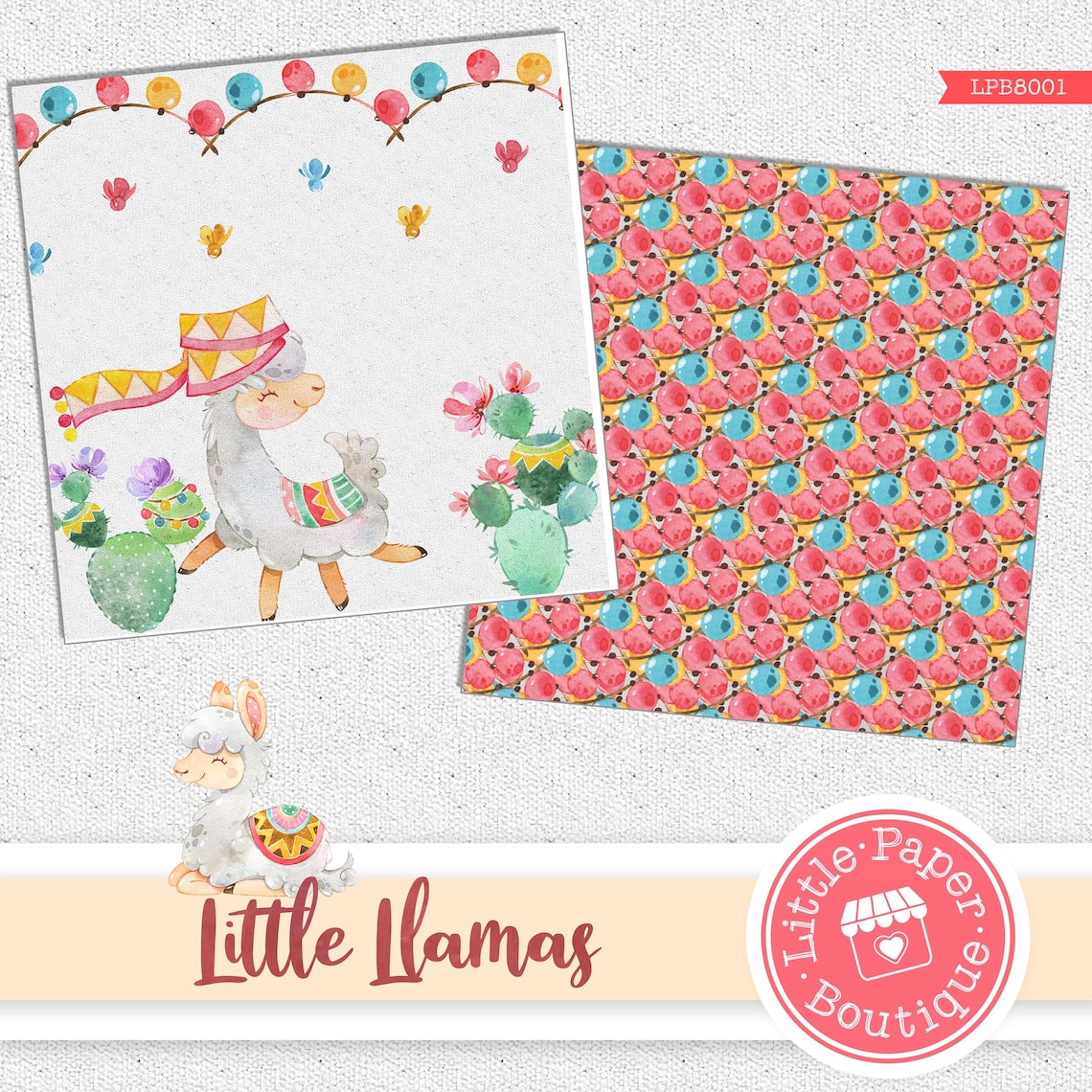 Llama Clipart Llama Digital Paper Llama Scrapbook Papers - Etsy