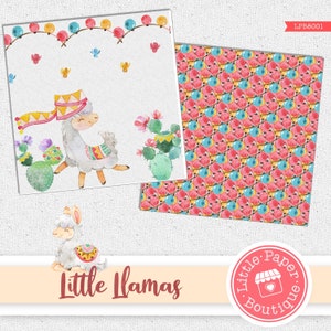 Llama Clipart, Llama Digital Paper, Llama Scrapbook Papers, Llama ...