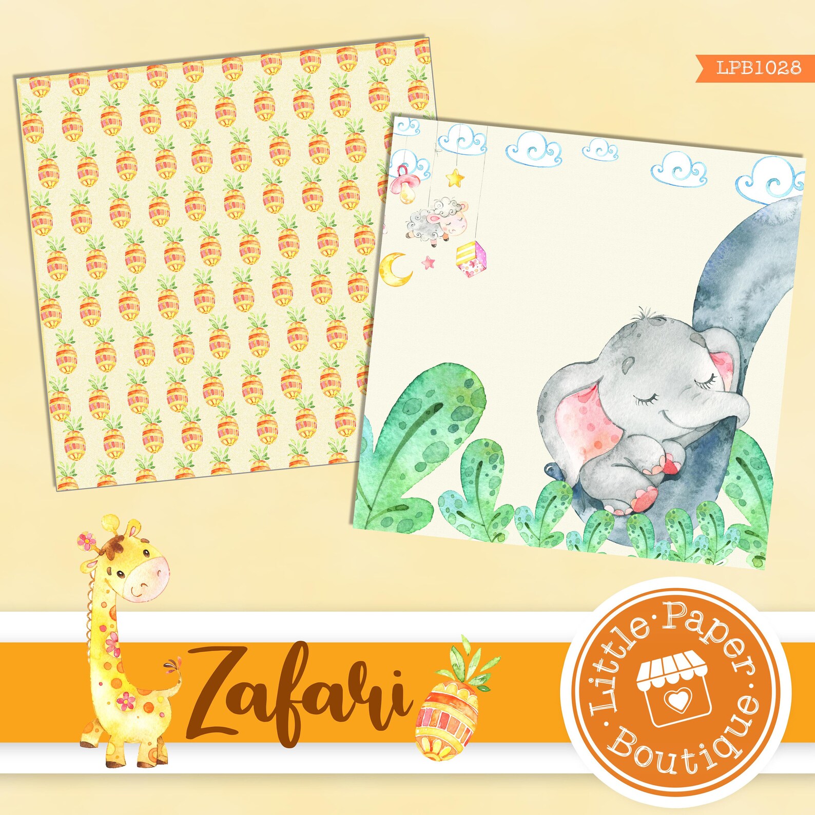Safari Zoo Digital Paper Zoo Scrapbook Paper Zoo Animals | Etsy