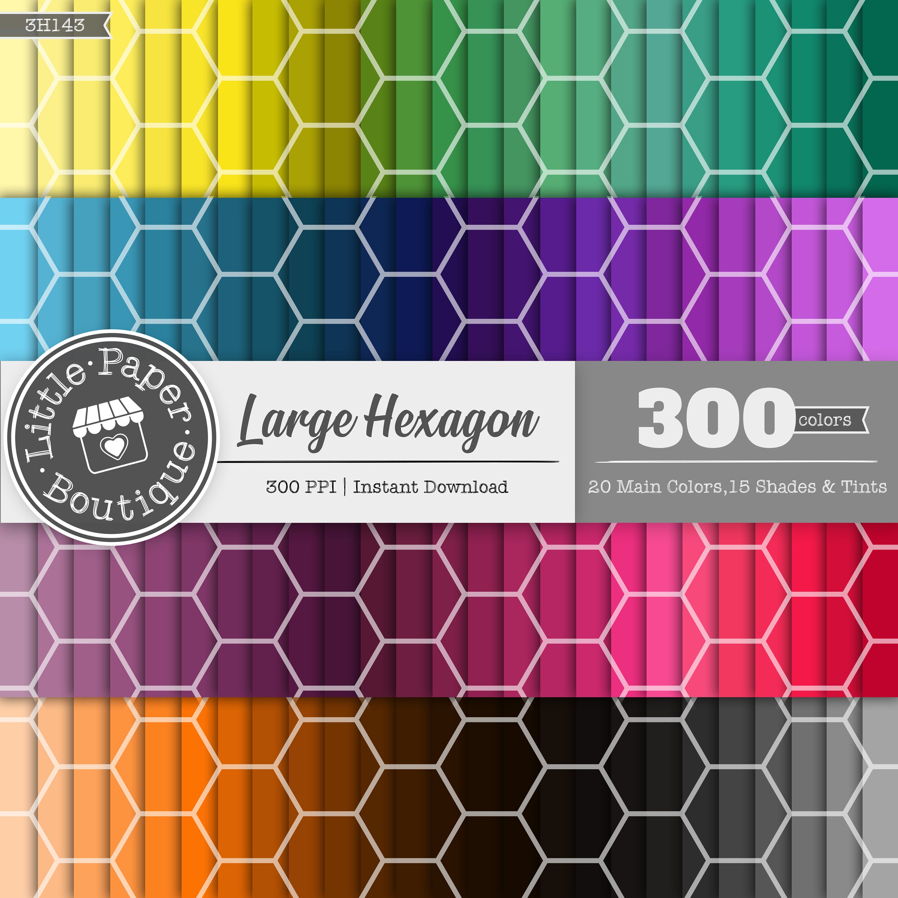 Honeycomb Digital Paper 100 Rainbow Colors Hexagon Hex Bee - Etsy