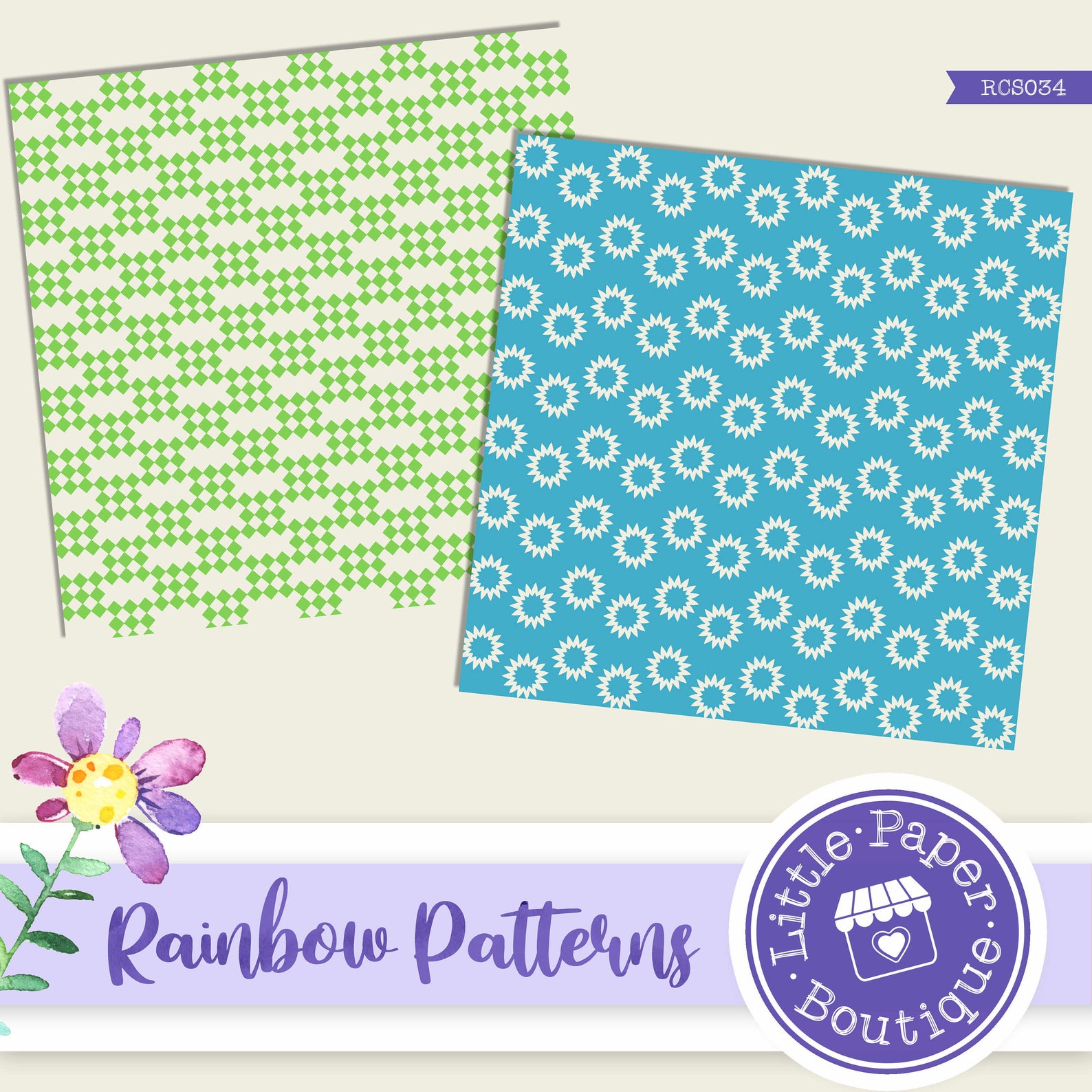 Bright Rainbow Digital Paper Set Rainbow Patterned Paper - Etsy