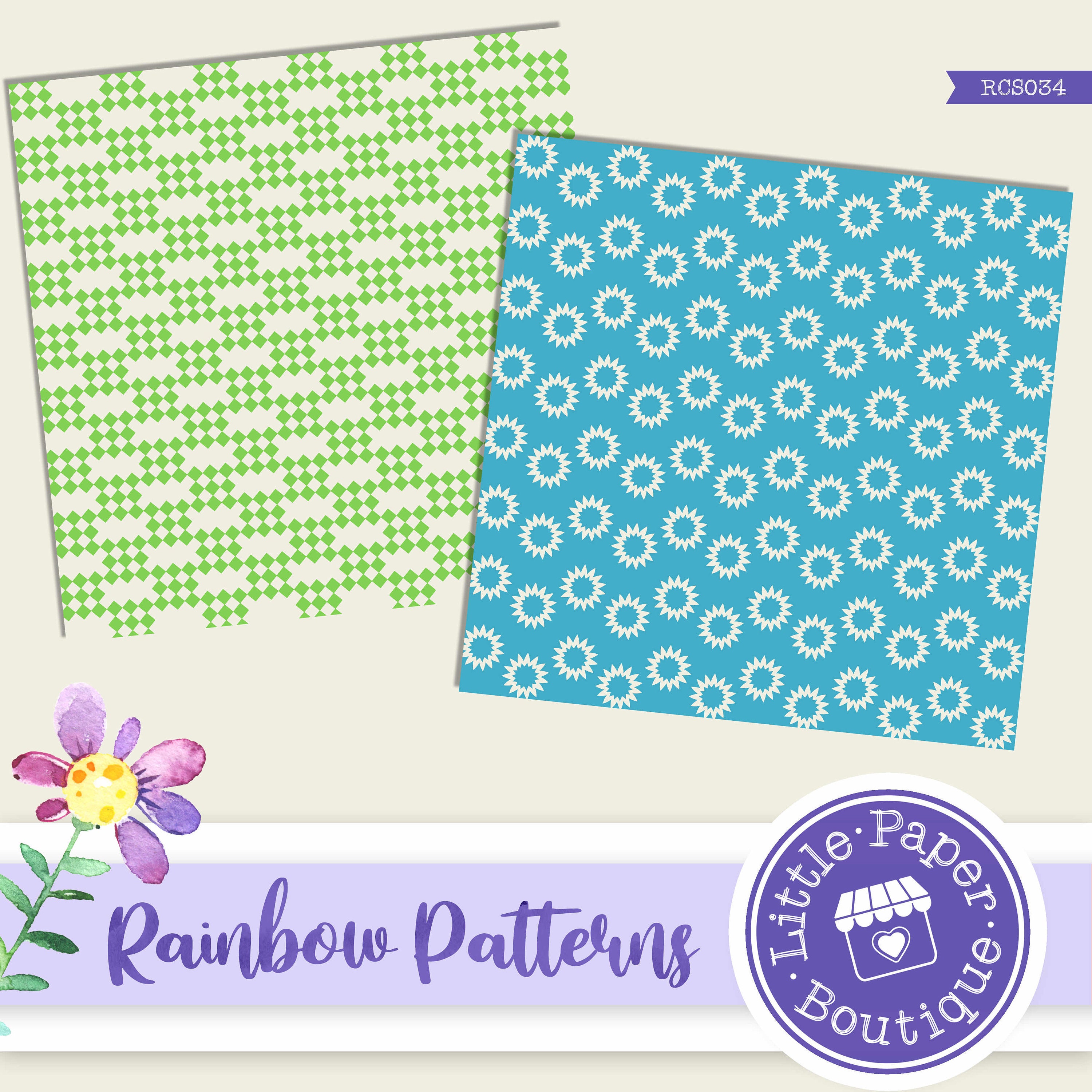 Bright Rainbow Digital Paper Set Rainbow Patterned Paper - Etsy