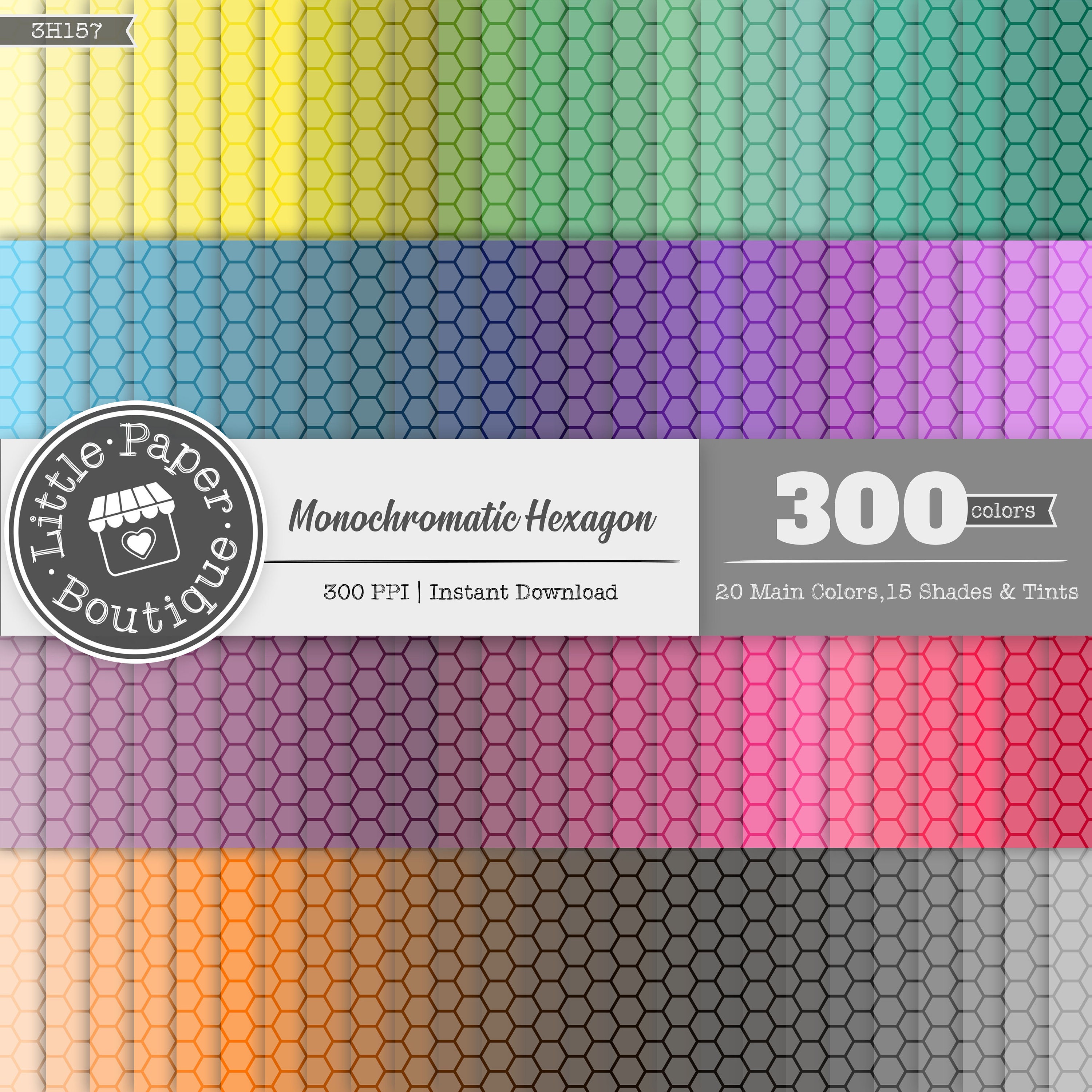 Honeycomb Digital Paper 100 Rainbow Colors Hexagon Hex Bee - Etsy
