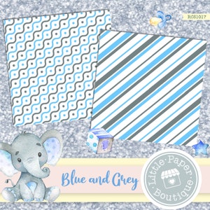 Baby Blue Digital Paper, Blue, Grey, Baby Boy, Digital Paper, Scrapbook ...