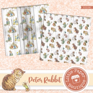 SEAMLESS Peter Rabbit by Beatrix Potter Digital Backgrounds A4 & Letter ...