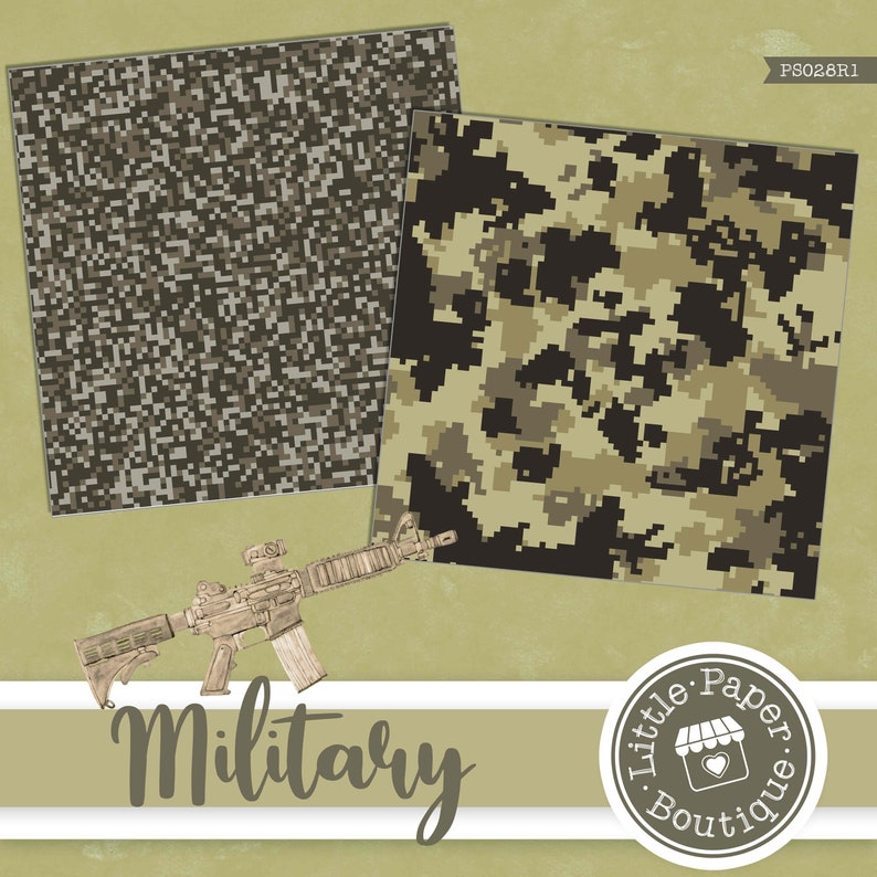 US Army Digital Paper Army Theme Scrapbook Military - Etsy
