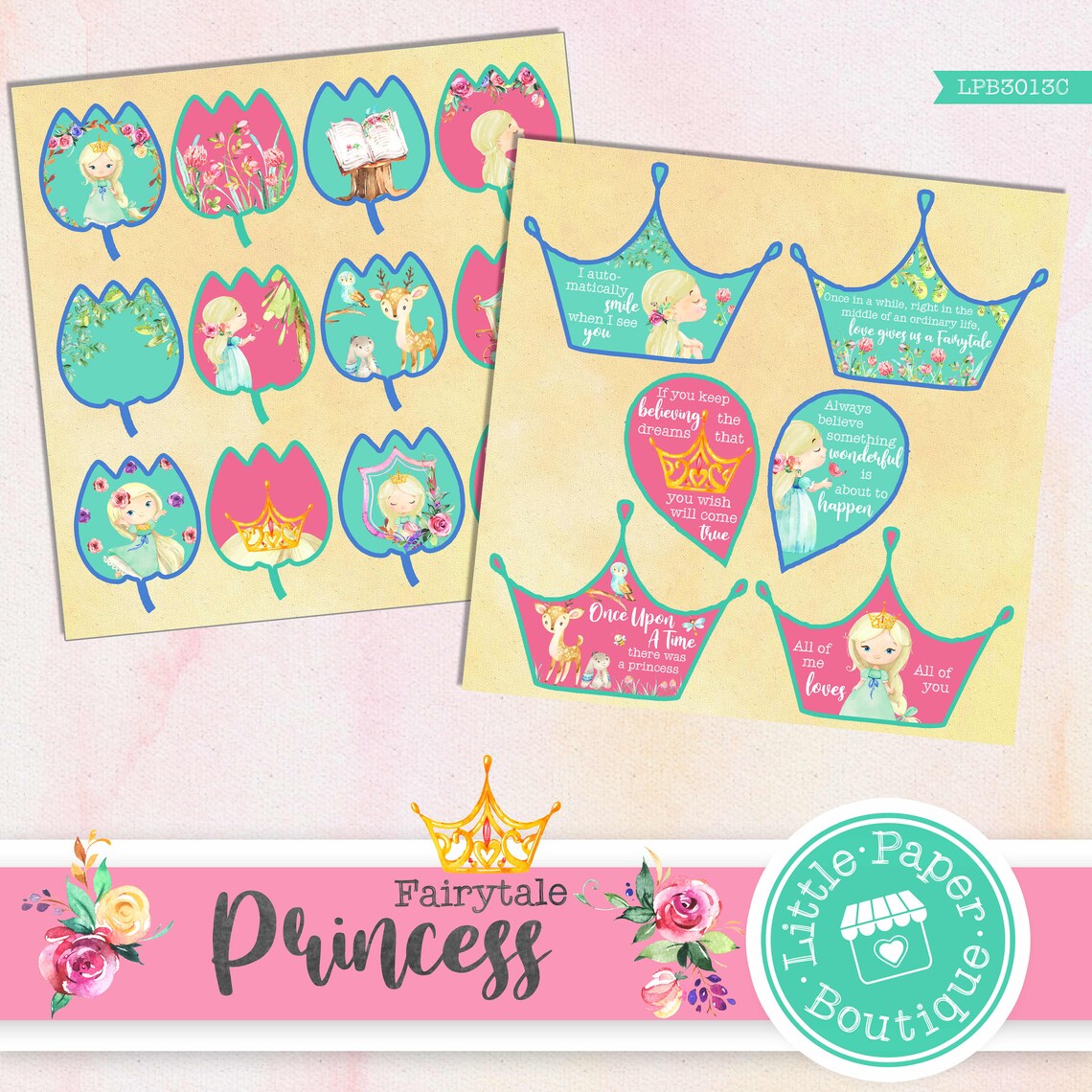 Little Princess Digital Paper Cute Girl Printables Patterns - Etsy