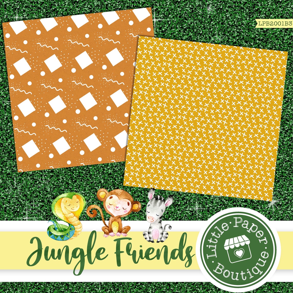 Jungle Digital Paper Pack On safari jungle animals printable | Etsy