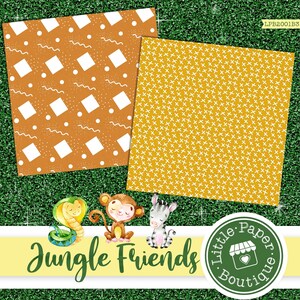 Jungle Digital Paper Pack on Safari, Jungle Animals, Printable Digital ...