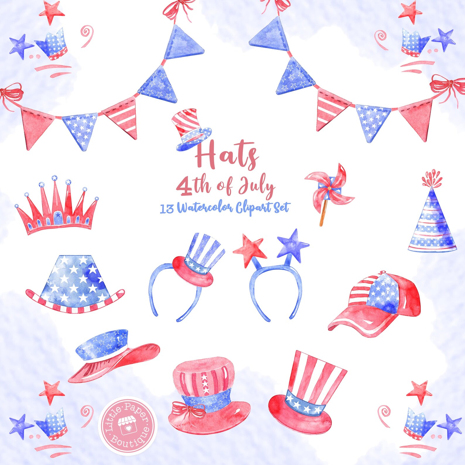 4th of July Clipart Independence Day Clip Art American Girl | Etsy