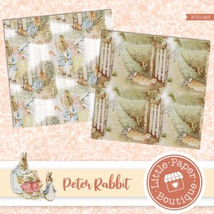SEAMLESS Peter Rabbit by Beatrix Potter Digital Backgrounds A4 & Letter ...