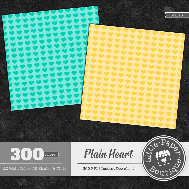 Scrapbooking Hearts Digital Paper All Colors Heart Rainbow - Etsy