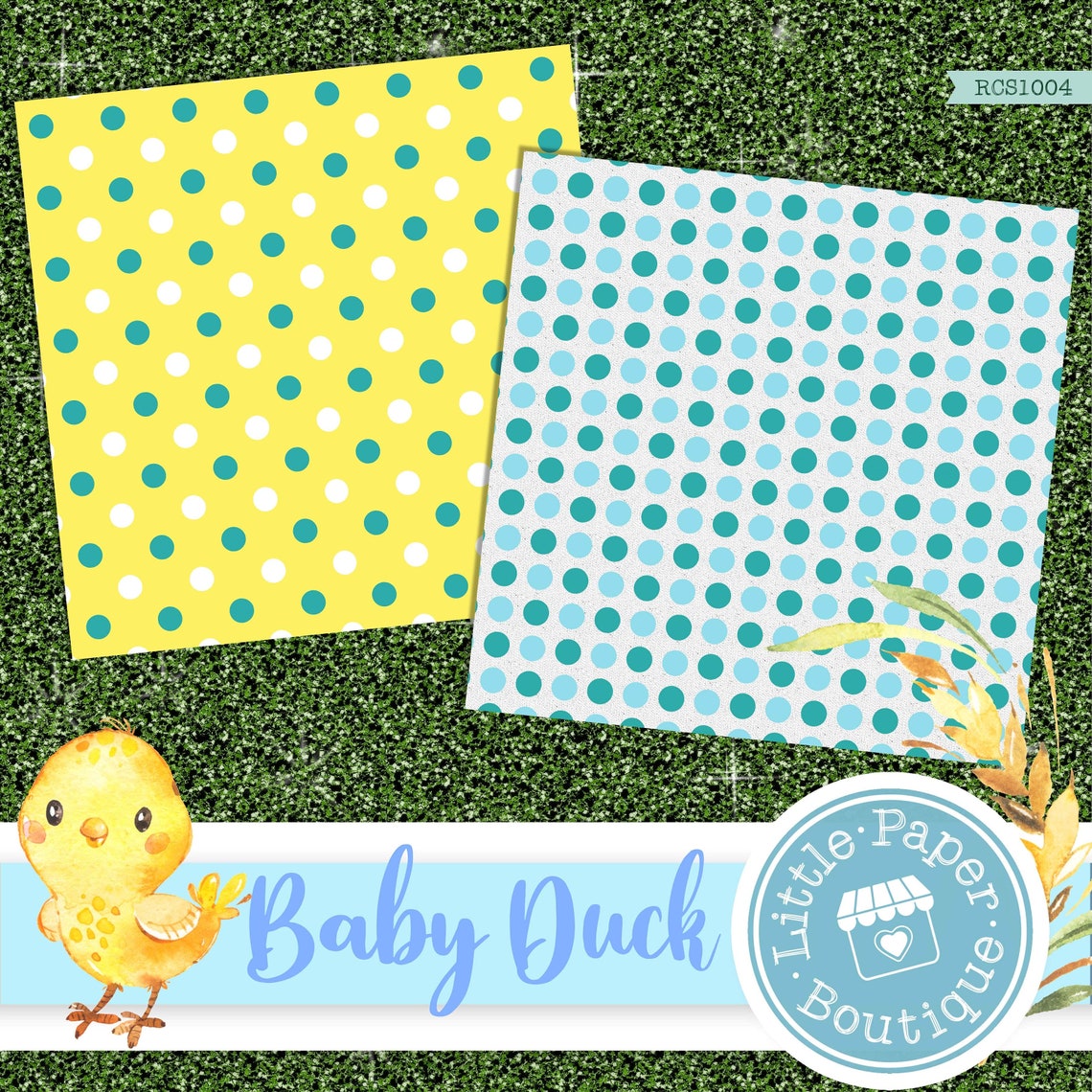Rubber Duck Digital Paper Baby Shower Baptism Birthday | Etsy