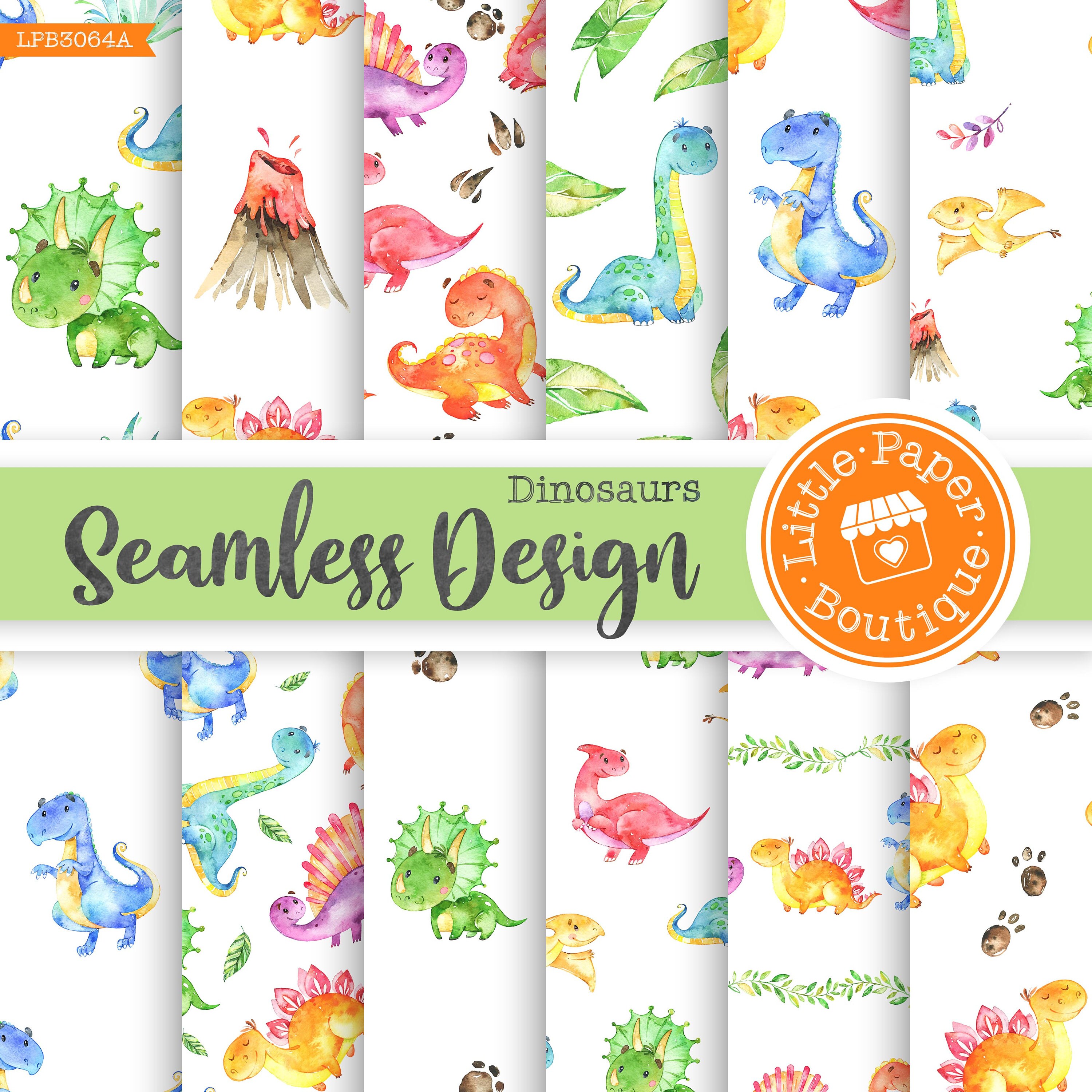 Dinosaur digital paper jurassic scrapbook papers dinosaurs | Etsy