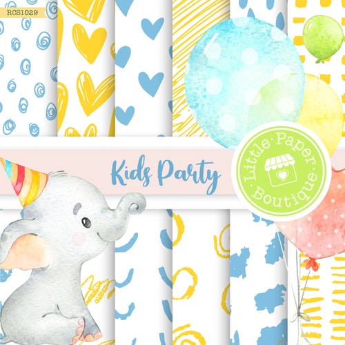 Baby Boy Digital Paper Baby Shower Scrapbook Blue & Grey - Etsy