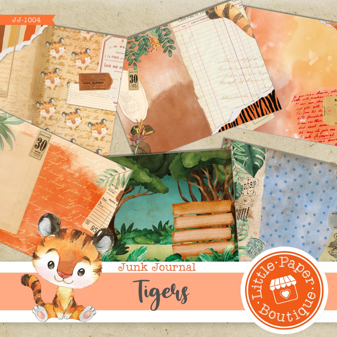 Tiger Jungle Digital Junk Journal Kit FULL KIT Bumble Bees - Etsy