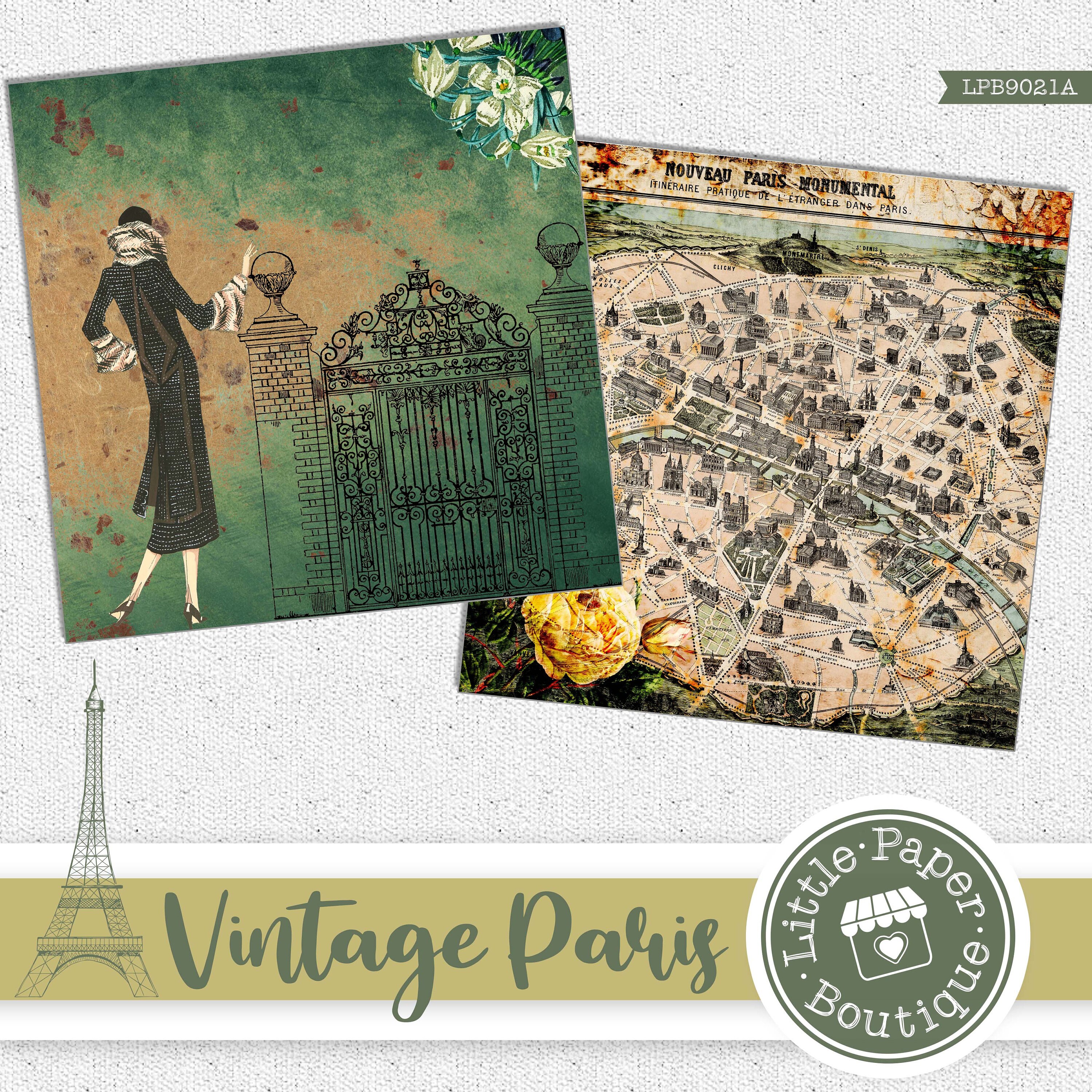 French Digital Paper - French Clipart - Scrapbook Paper, Bonjour Paris ...