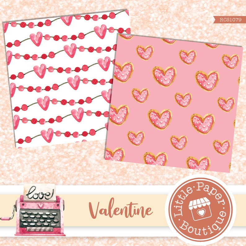 SEAMLESS A4 Letter 12x12 Valentine Love Junk Journal Papers, Printable ...